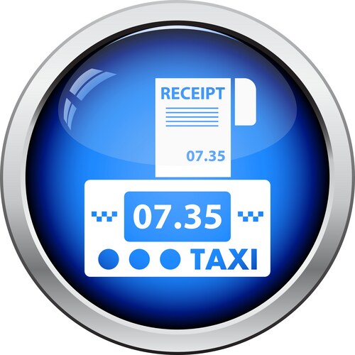 Taxi meter with receipt icon Royalty Free Vector Image