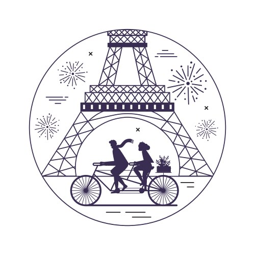 Paris vintage travel poster with eiffel tower Vector Image