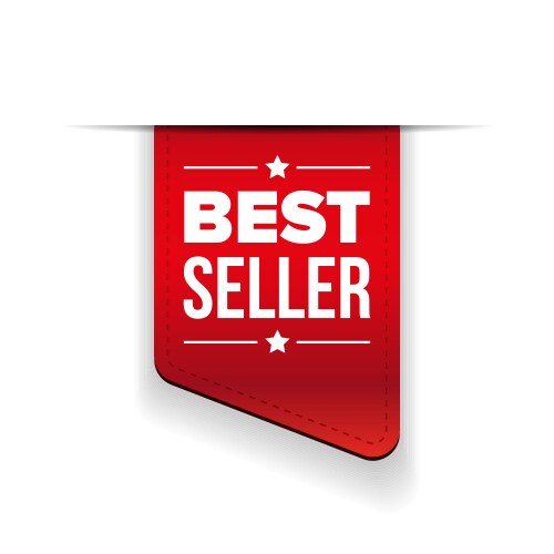Best seller red ribbon Royalty Free Vector Image