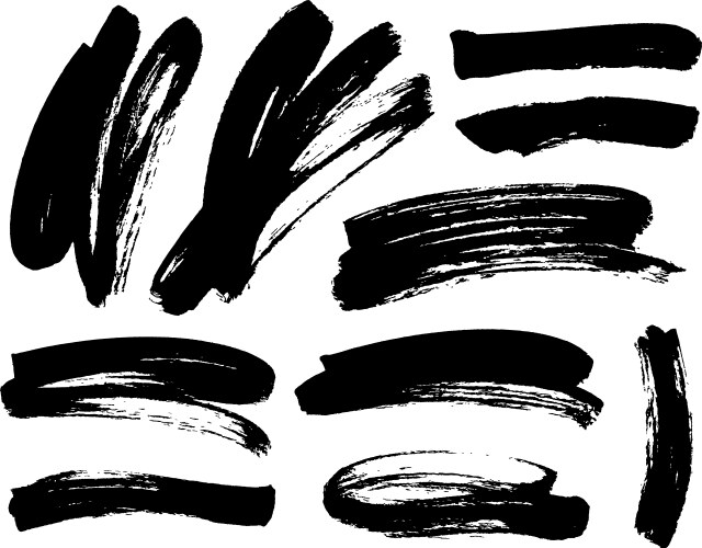 Black mascara brush trace strokes isolated Vector Image