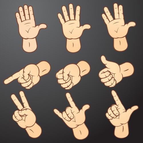Hand signals Royalty Free Vector Image - VectorStock
