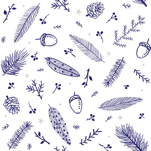 Seamless christmas pattern with forest trees Vector Image