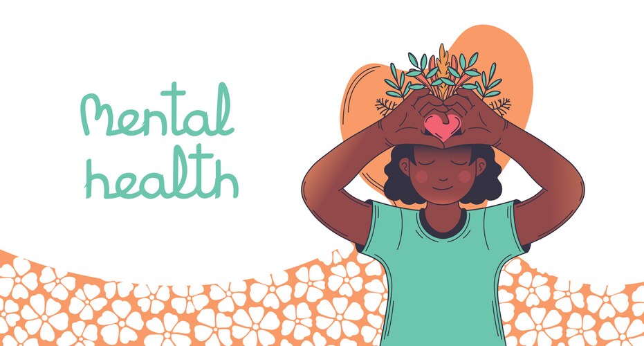 Banner about mental health Royalty Free Vector Image