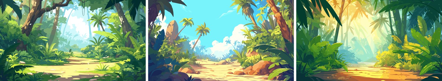 Cartoon Jungle Background Vector Images (over 66,000)