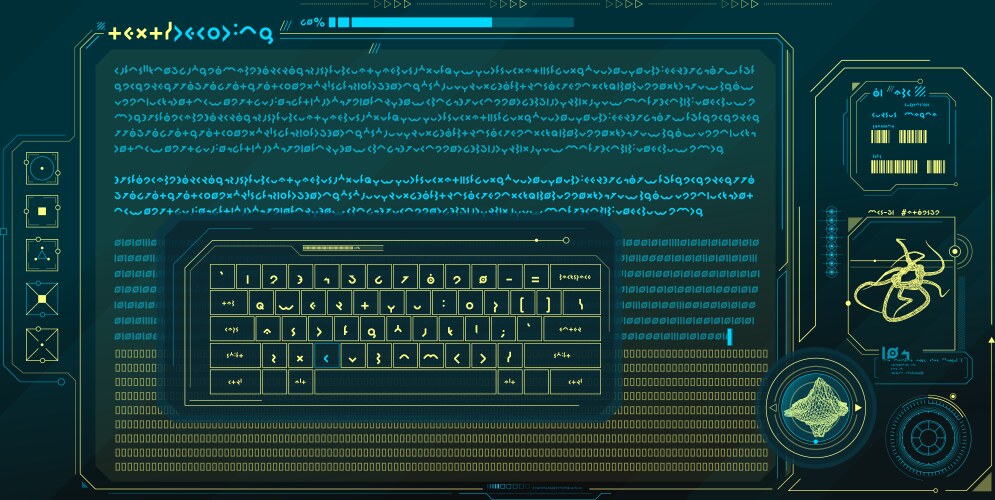 Futuristic hud interface for processing server Vector Image