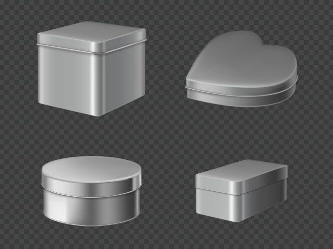 Black tin boxes for tea coffee or candies Vector Image