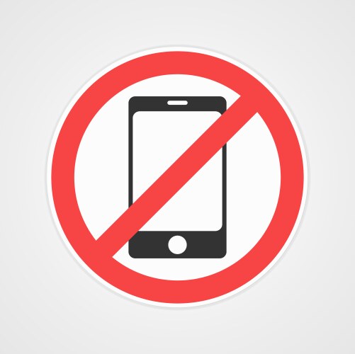No cell phone sign Royalty Free Vector Image - VectorStock