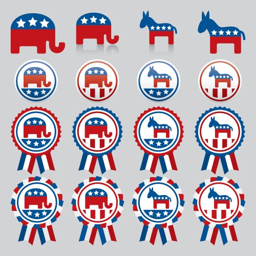 Democratic and republican political symbols Vector Image