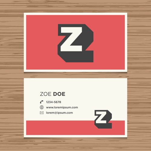 Business card letter z Royalty Free Vector Image