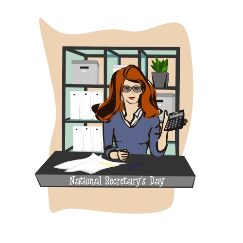 Happy secretary day banner design template Vector Image