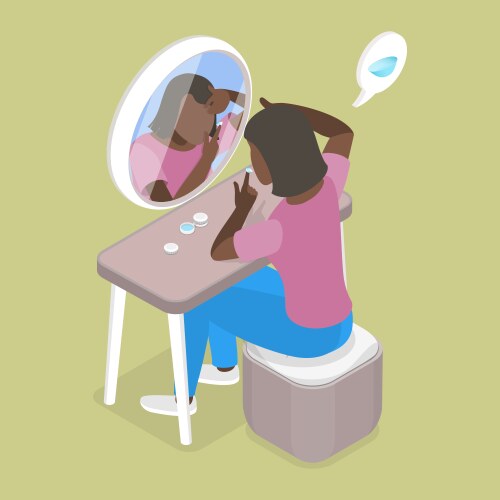 Child with autism avoiding eye contact flat Vector Image