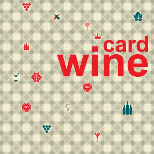 Wine card background alcohol drink glass Vector Image