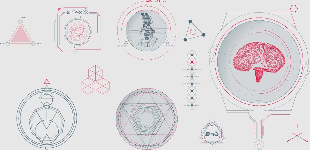 Circular infographic elements for sci-fi Vector Image