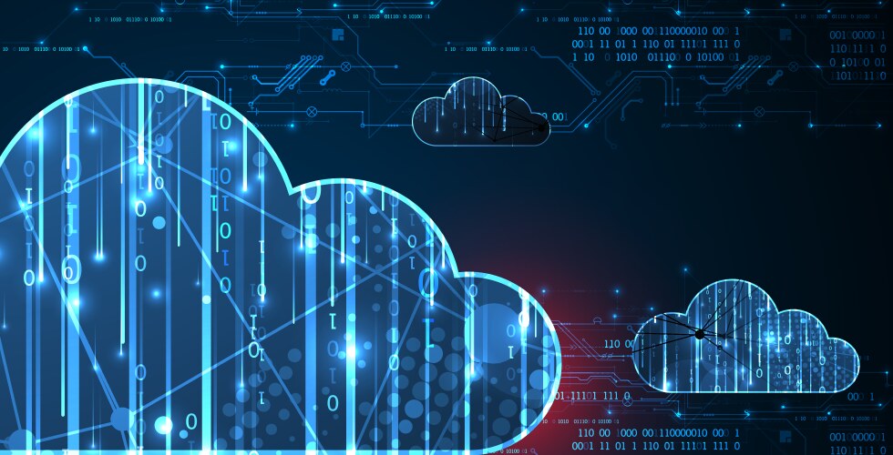 Cloud Computing Conceptabstract Connection Vector Image