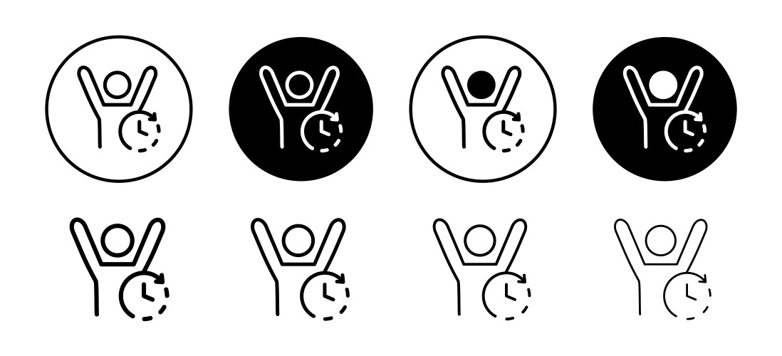 Dry time icon set collection outline Royalty Free Vector