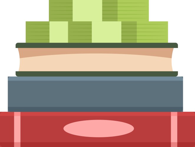 Graduation cap on stack of books Royalty Free Vector Image