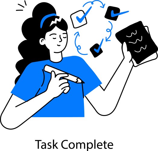 Task complete Royalty Free Vector Image - VectorStock