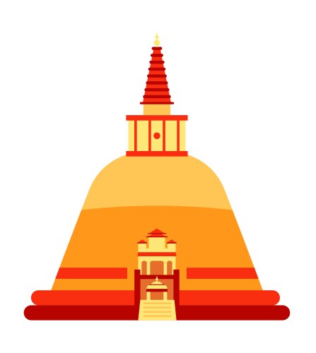 Global vipassana pagoda - modern colored Vector Image