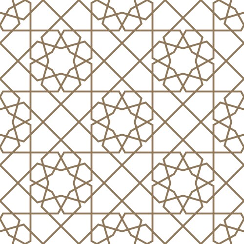 Blue islamic pattern seamless arabic geometric Vector Image