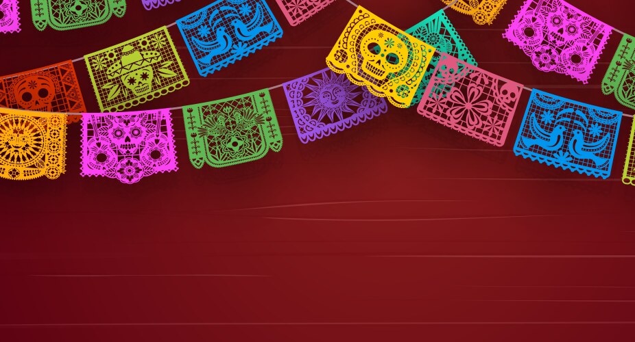 Mexican Papel Picado Fiesta Decorations Royalty Free Vector