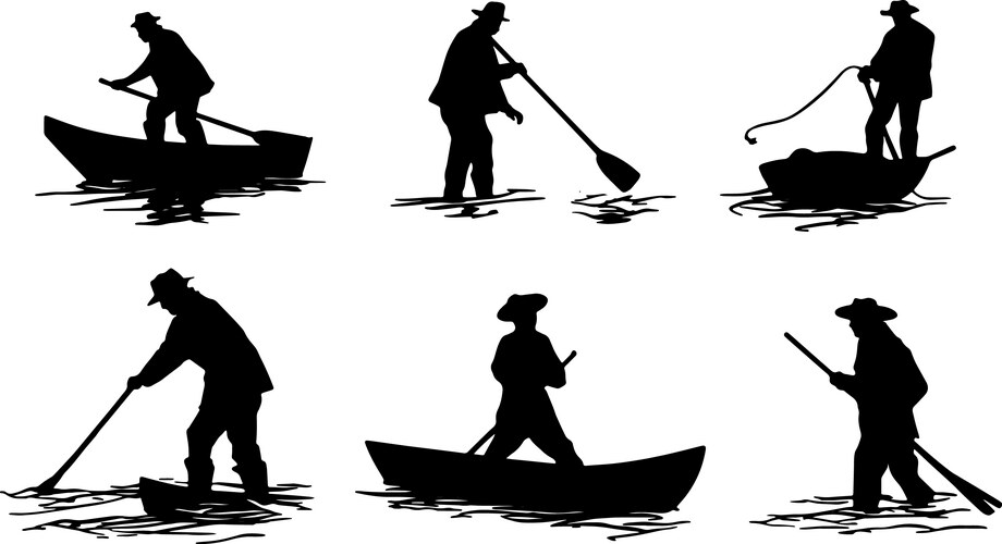 Sailors Using Boat Hooks – Royalty-Free Vector | VectorStock