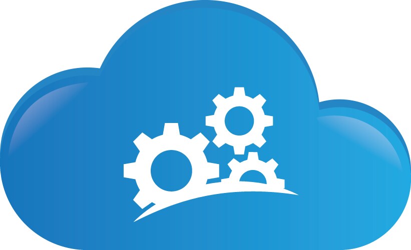 Pixel data cloud logo design symbol Royalty Free Vector