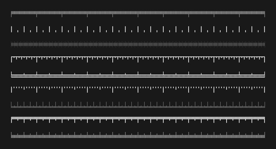 Various measurement scales with divisions Vector Image