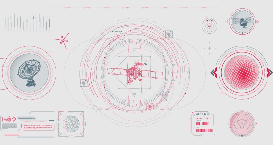 Data elements for sci-fi interface Royalty Free Vector Image