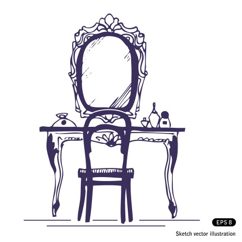 Dressing table Royalty Free Vector Image - VectorStock