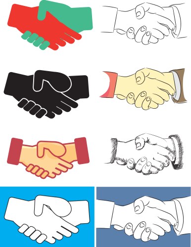 Infographic business handshake shape template Vector Image
