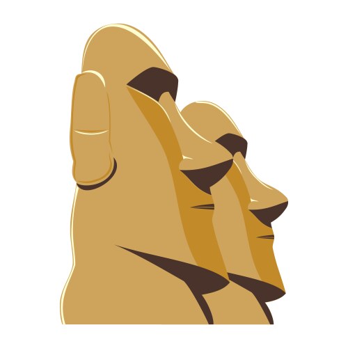 Moai statues icon on white background Royalty Free Vector