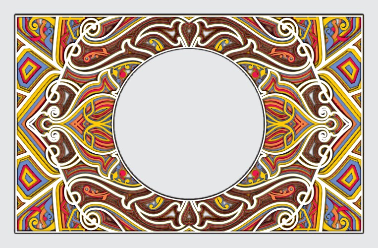 Multilayer laser cut 3d panel file Royalty Free Vector Image