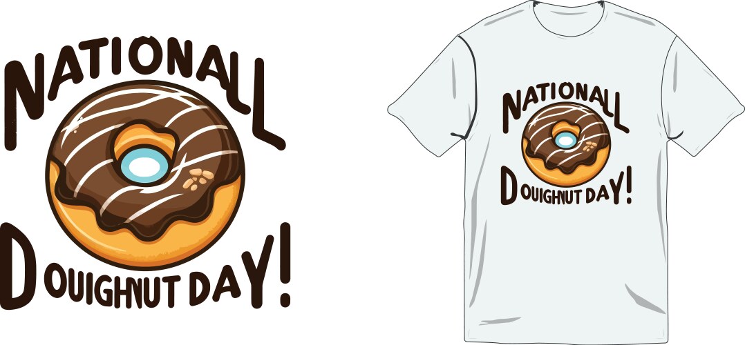 National donut day calligraphy lettering Vector Image