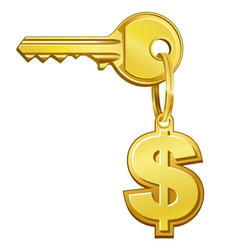 Gold key Royalty Free Vector Image - VectorStock