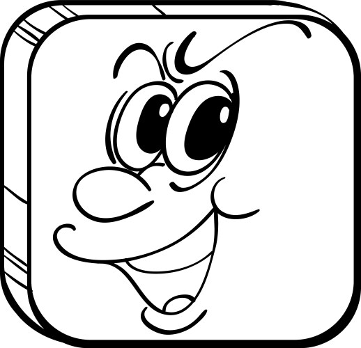 A cube with smiling face Royalty Free Vector Image