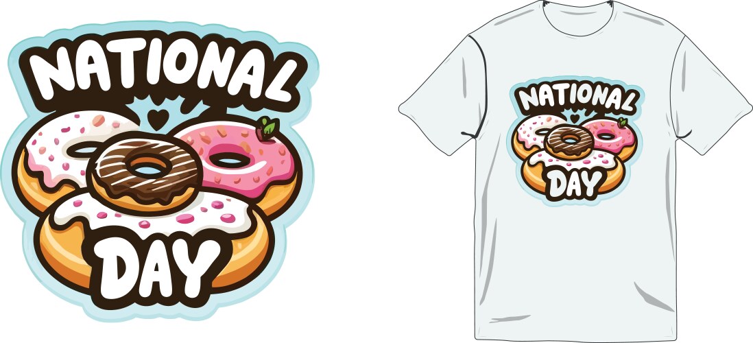 National donut day calligraphy lettering Vector Image