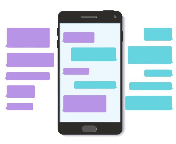 Message text box mobile phone screen Royalty Free Vector