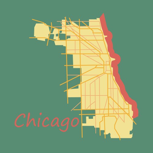 City of Chicago Street Map Vector Images (66)