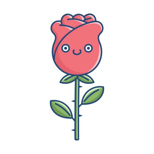 Rose cartoon 001 Royalty Free Vector Image - VectorStock