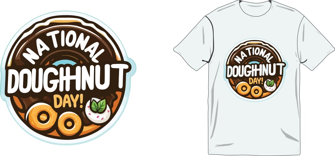 National donut day calligraphy lettering Vector Image