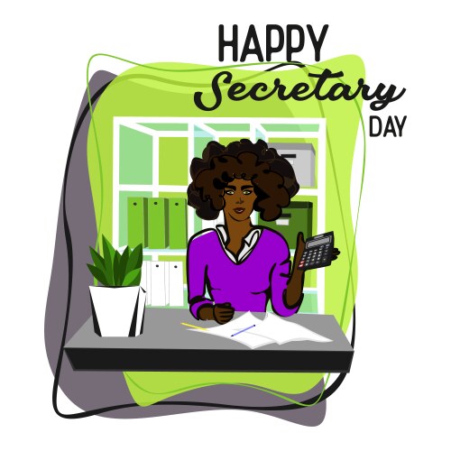 Happy secretary day banner design template Vector Image
