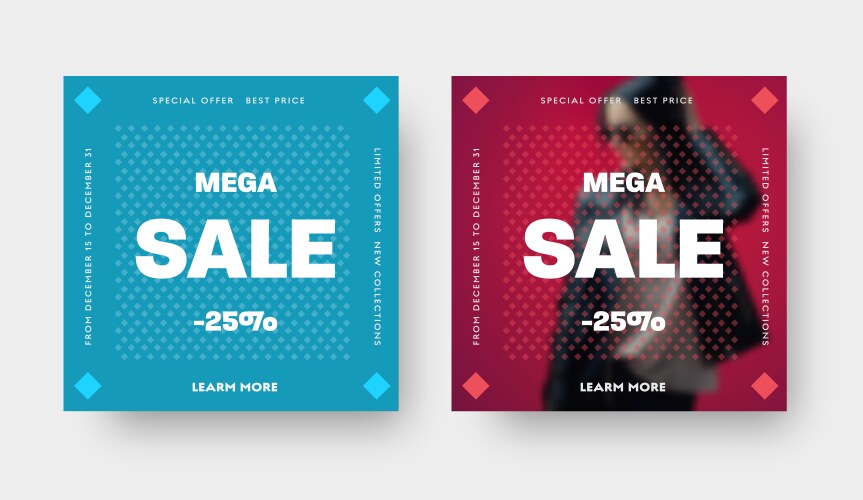 Luxury square frame set banner template Royalty Free Vector