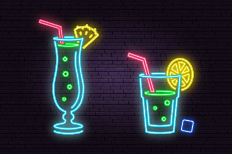 Lemonade drink neon sign Royalty Free Vector Image