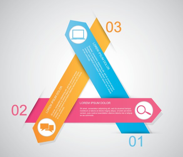 Infographic paper triangle template Royalty Free Vector