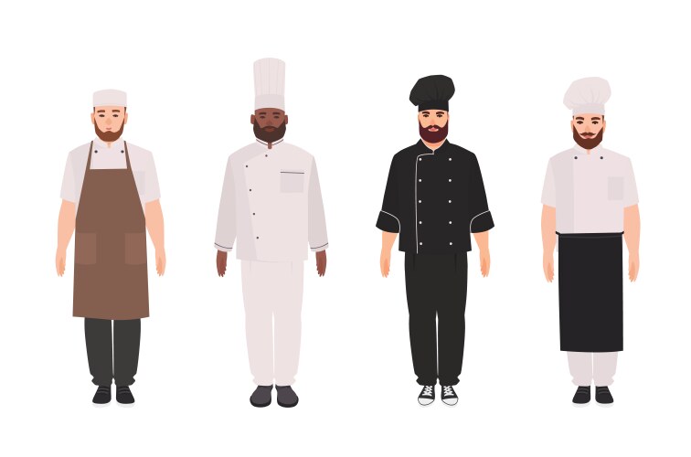Chef uniforms professional suit clothes for cooks Vector Image