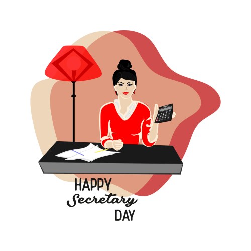Happy secretary day banner design template Vector Image