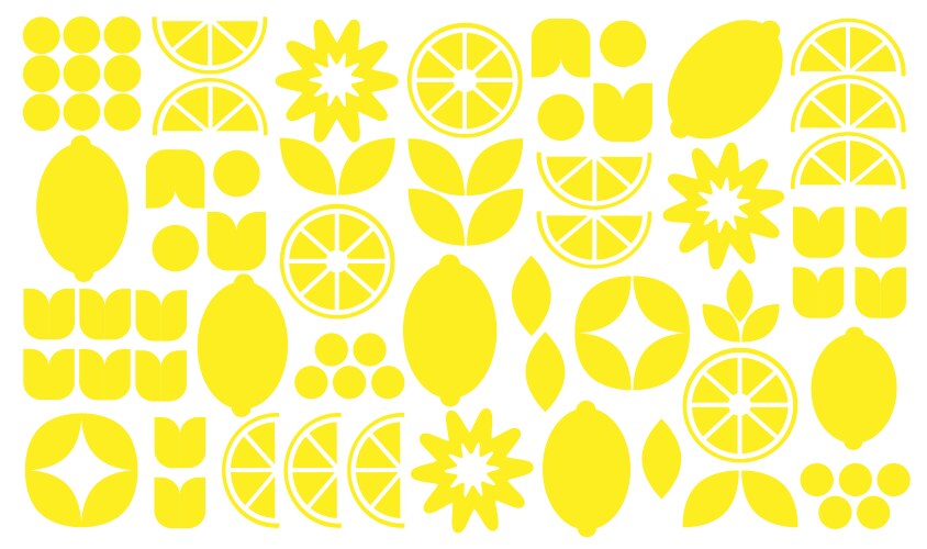 Abstract geometric fruit pattern shapes Royalty Free Vector