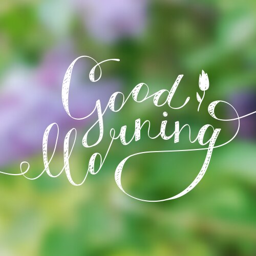 Good morning writing Royalty Free Vector Image