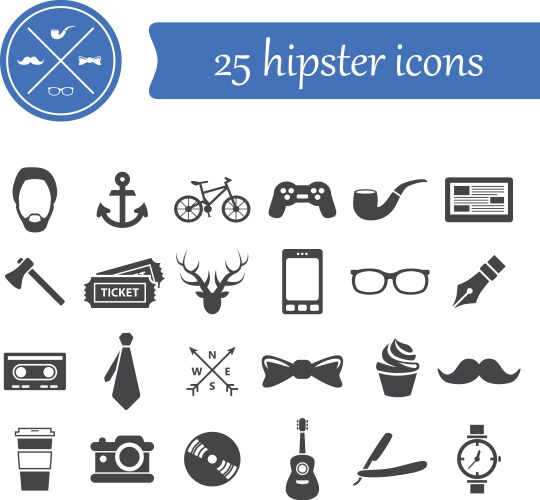 Vintage styled design hipster icons Royalty Free Vector