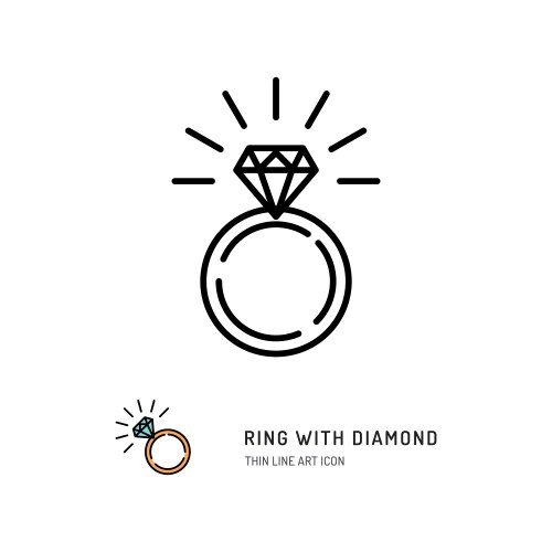 Wedding rings Royalty Free Vector Image - VectorStock